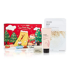 THE FACE SHOP Best Sellers Holiday Kit | Face Wash for Sensitive,Combination & Oily Skin | Organic Vegan Anti-aging Face Moisturizer | K-Beauty Skincare,Korean Skincare Set