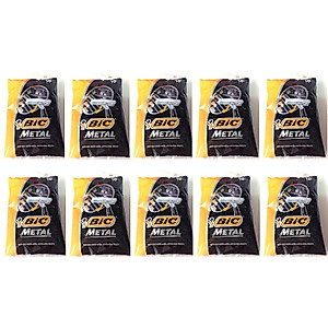 Bic Metal Disposable Men's Shaving Razors, 10-Count x 10 Packs