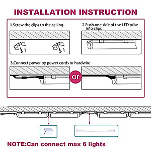 MKUJOO 6 Pack 4FT 60W LED Shop Light, V Shape Integrated T8 LED Tube Light, 6600LM, 6000K Super Bright White,high Output Linkable with Plug for Garage, Workshop,Basement,Warehouse