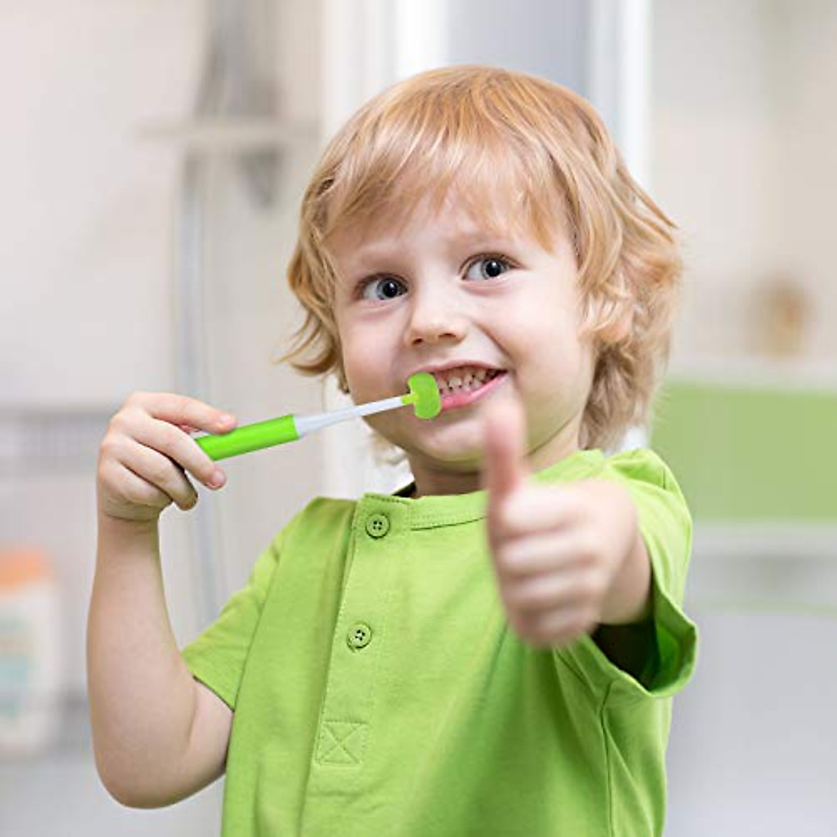 Patelai 4 Pieces Autism Toothbrush for Special Needs Soft Wrap-Around Training Tooth Brush Saving Time for Kids, Gentle Clean Tooth to Completely Cover The Toothbrush (Blue, Yellow, Green, Red)