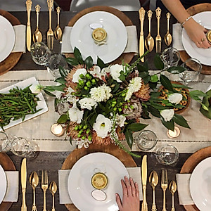 ZCF 24-Piece Gold Flatware Silverware Set,18/10 Heavy Duty Stainless Steel Flatware Service for 6,Cutlery Include Knife/Fork/Spoon/Coffee Spoon,Mirror Polished, Dishwasher Safety