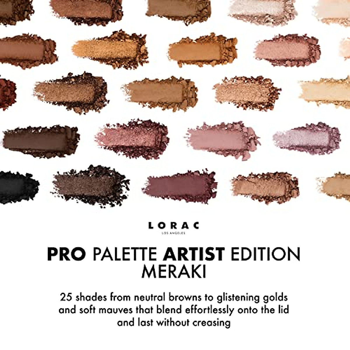 LORAC PRO Matte & Shimmer Eyeshadow Palette, Meraki | Glitter | Mirror Compact | Cruelty Free, Gluten Free, Vegan
