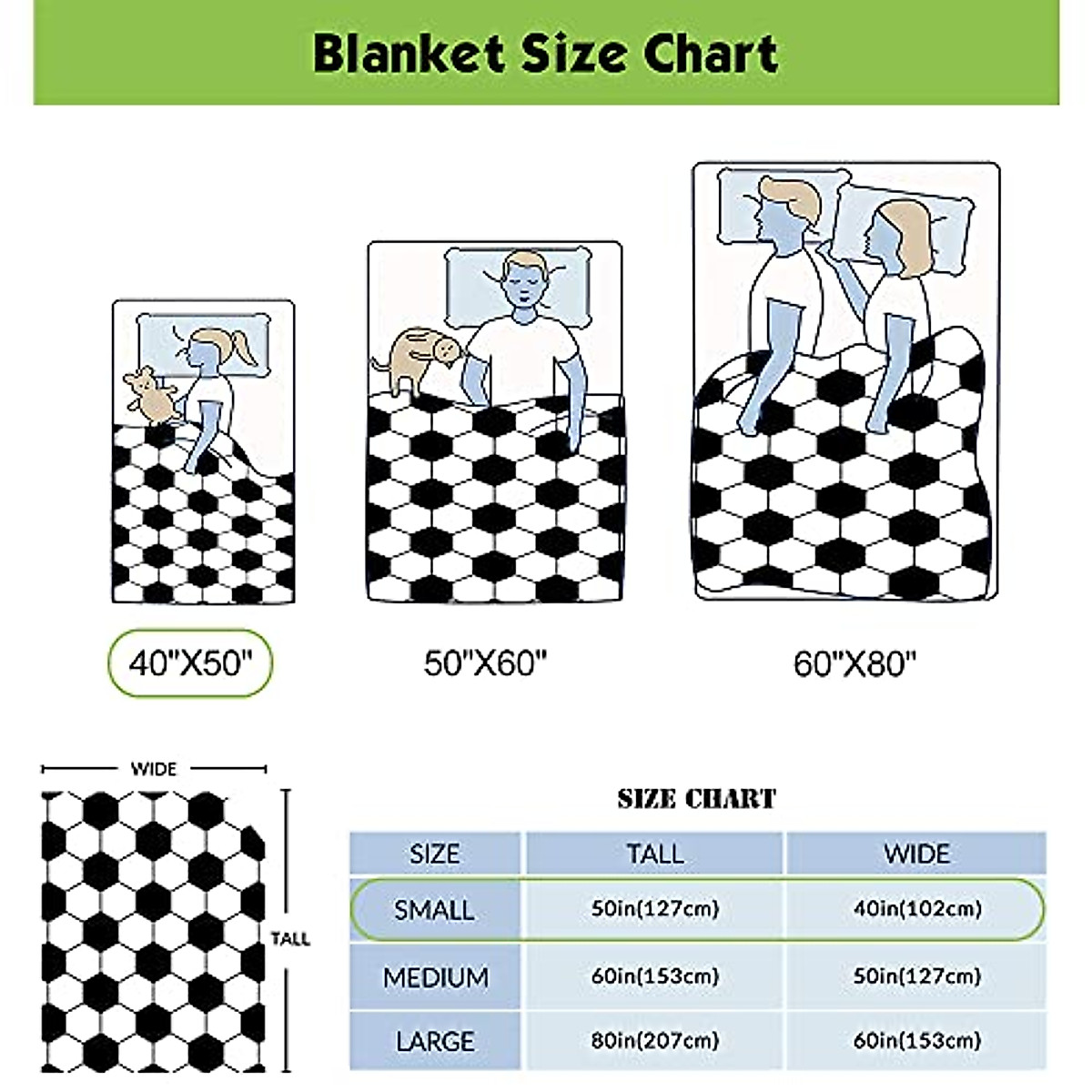 Soccer Blanket Soccer Gifts for Women Men 50"X40", Soft Cozy Soccer Throw Blanket Bedding for Girls Boys Adult Kids, Soccer Senior Night Gifts for College Grandson Granddaughter Soccer Team Coach