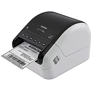 Brother QL-1110NWB Wide Format Thermal Wireless Monochrome Postage and Barcode Professional Label Printer - USB, Ethernet, Bluetooth Connectivity, 4" Wide, 300 x 300 dpi, 69 Labels Per Minute