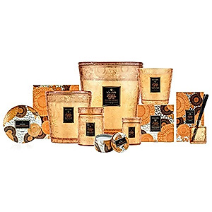 Voluspa Spiced Pumpkin Latte Candle | 3 Wick Tin | 12 Oz. | 40 Hour Burn Time | Vegan | All Natural Wicks and Coconut Wax for Clean Burning