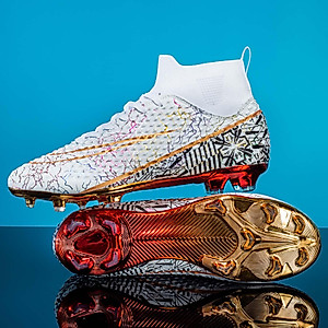 Dennger Boys Girls Soccer Cleats Kids Outdoor Indoor Football Trainning Shoes Athletic Turf Cleats Sneaker Shoes