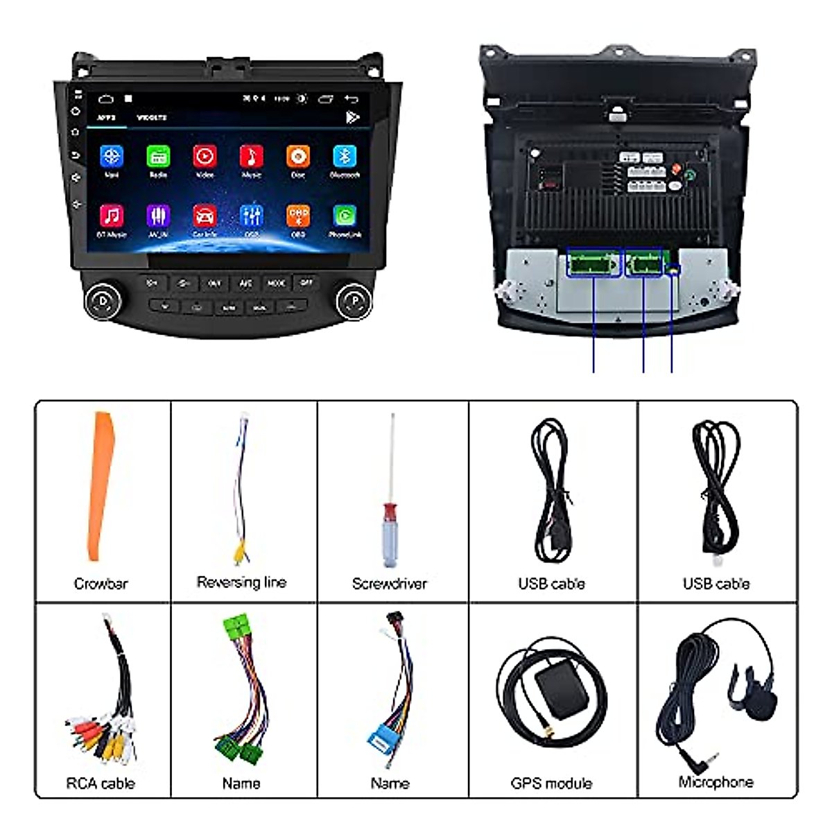 Car Radio Stereo for Honda Accord 2003 2004 2005 2006 2007,Built-in Carplay/Android Auto 10 inch Head Unit 2G RAM 32G ROM with WiFi GPS Navigation DSP Bluetooth