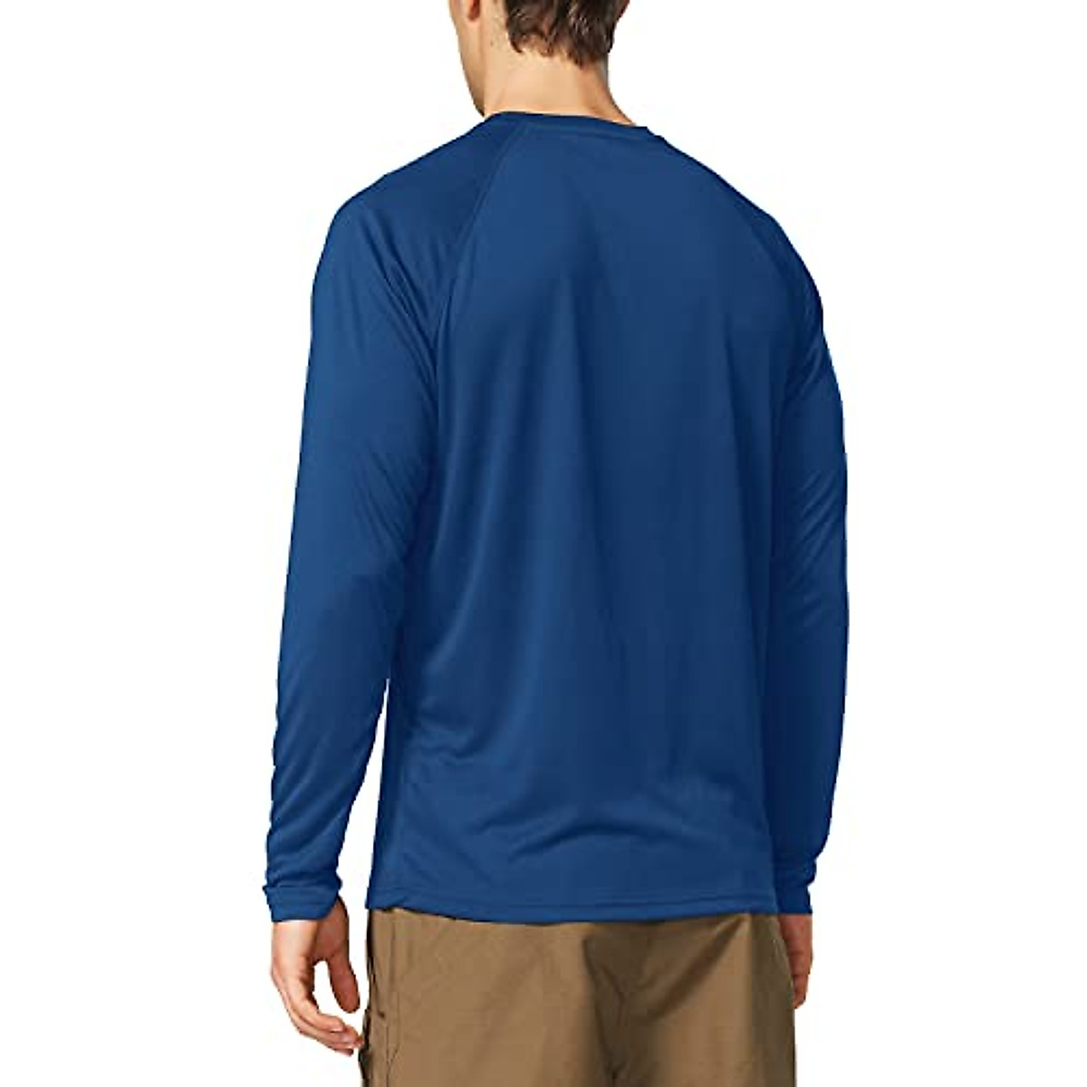 BALEAF Men's Long Sleeve Swim Shirts Rash Guard UV Sun Protection SPF T-Shirts UPF 50+ Quick Dry Swimming Fishing Ocean Blue Size M