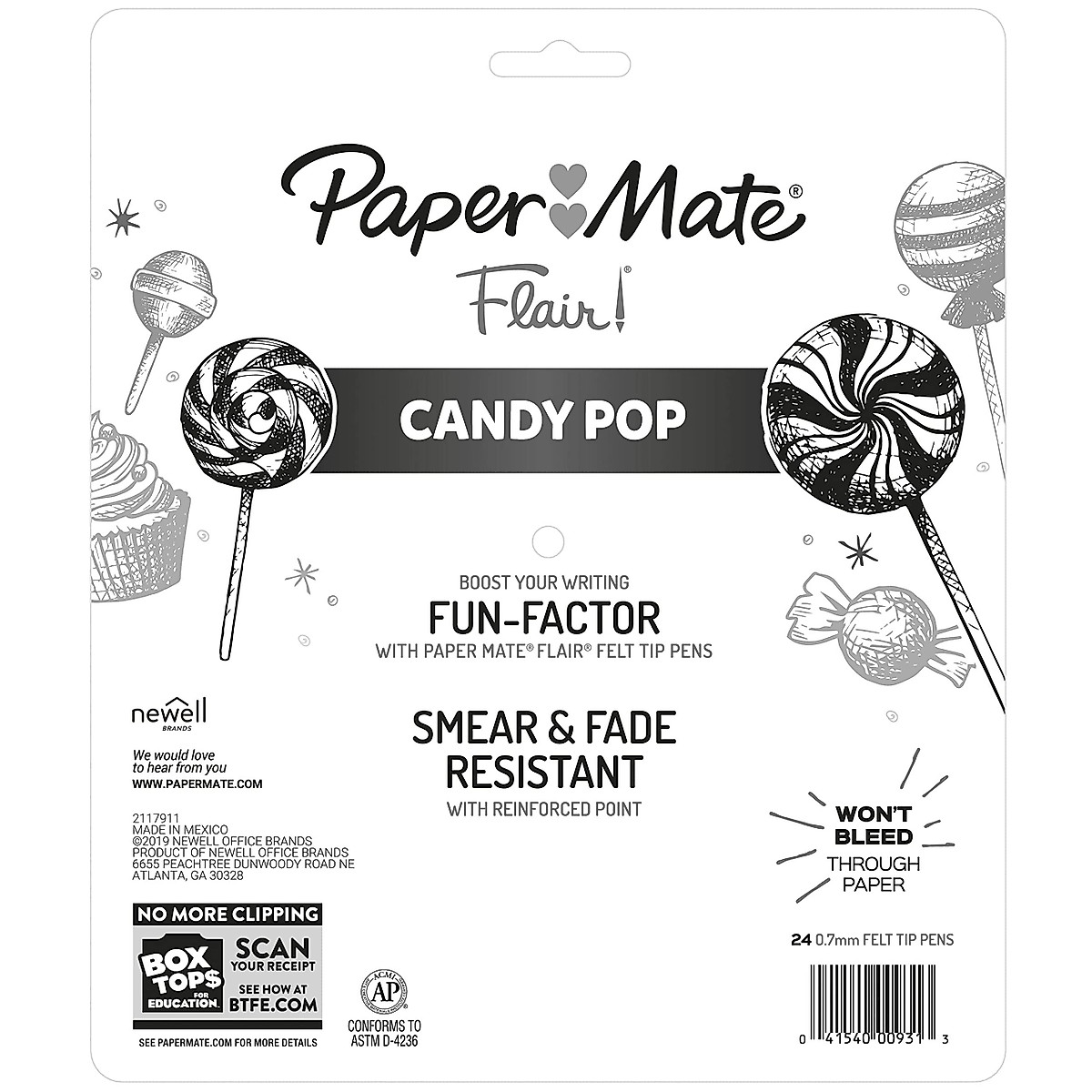Paper Mate Felt Tip Pens Flair Marker Pens, Medium Point, Assorted, 24 Count