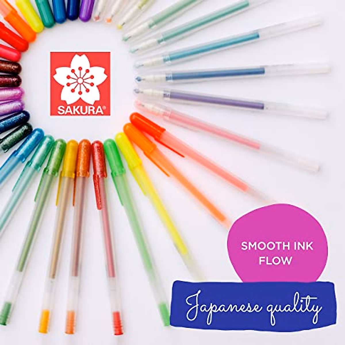 SAKURA Gelly Roll Metallic Gel Pens - Pens for Scrapbook, Journals, or Drawing - Colored Metallic Ink - Medium Line - 16 Pack