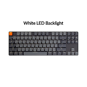 Keychron K1 SE, 87 Keys Ultra-Slim Wireless Bluetooth/USB Wired Mechanical Keyboard with White LED Backlit, Low-Profile Gateron Mechanical Red Switch Compatible with Mac Windows
