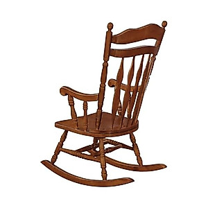 BOWERY HILL Windsor Traditional Rocking Chair in Medium Brown