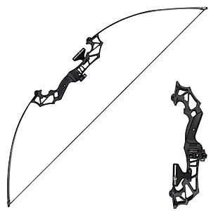 Toparchery Archery Takedown Recurve Bow Hunting Long bow Set Alloy Riser - Right Hand Black - Draw Weight 30lbs 40lbs - with Arrow Sight, Arrow Brush (Black, 40lbs)