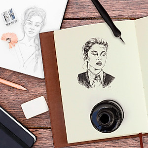 Desecraft Vintage Leather Journal for Men Women for Writing Drawing（ 6.1x8.27 inches）- Blank Leather Bound Journal Notebook,125gsm Premium Thick Paper, 240 Pages, Cream,Journal Diary Travel Leather