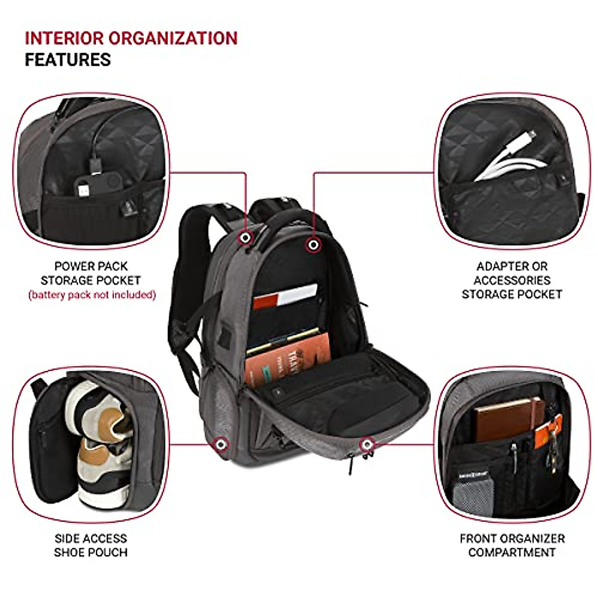 SwissGear ScanSmart Laptop Bag, Grey Ballistic, Fits 15-Inch Notebook