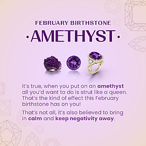 Angara Natural Amethyst Solitaire Pendant Necklace for Women in Sterling Silver (Grade-AAA | 8mm) February Birthstone Jewelry Gift for Women | Birthday | Wedding | Anniversary