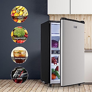 WANAI Mini Refrigerator 3.2 Cu.Ft, Single Door, Adjustable Thermostat, Adjustable Removable Shelves Refrigerator Suitable For Dorm,Office,Living room