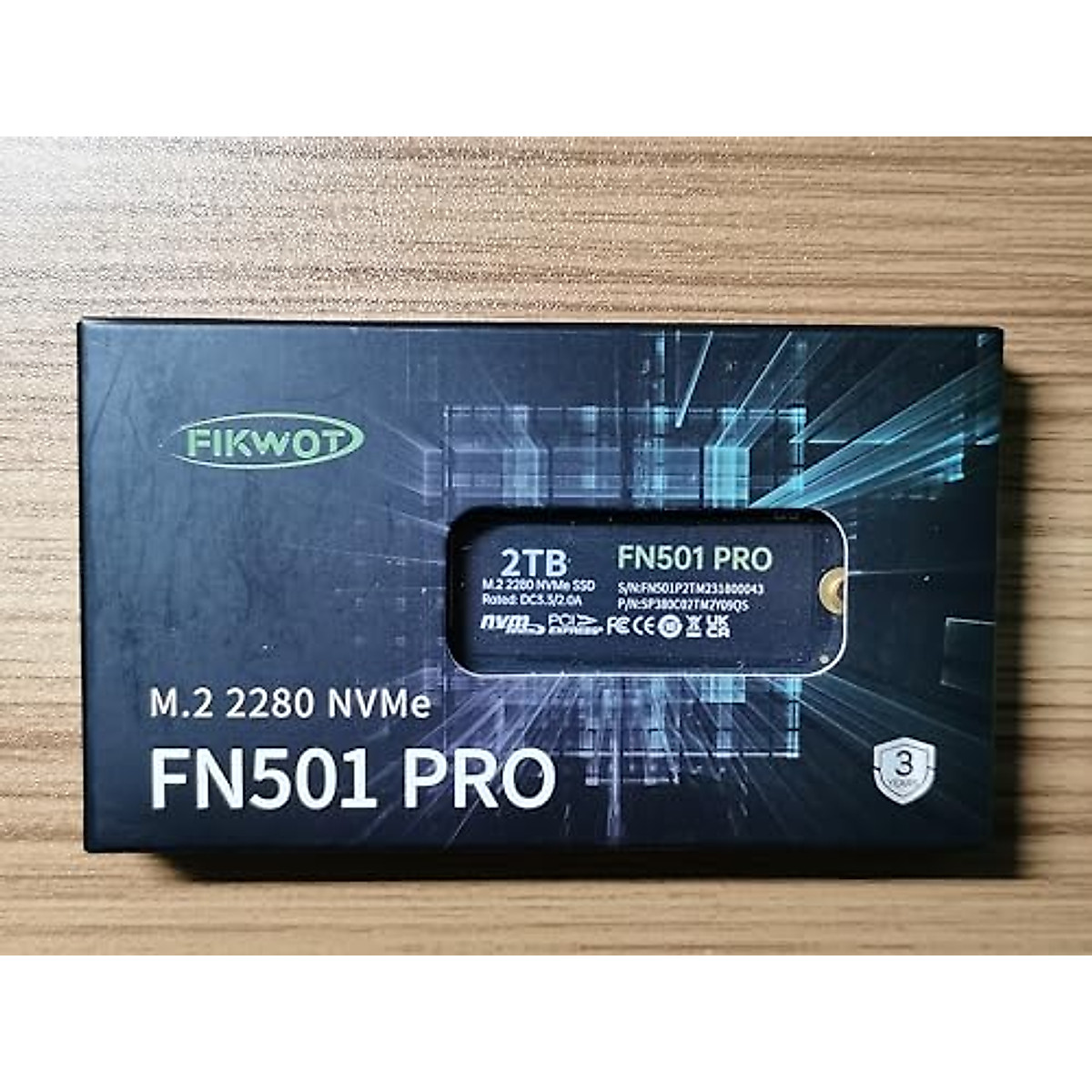 Fikwot FN501 Pro 2TB NVMe SSD - M.2 2280 PCIe Gen3 x4 Internal Solid State Drive with Graphene Cooling Sticker, Up to 3,500MB/s, SLC Cache 3D NAND TLC, Compatible with Laptop & PC Desktop