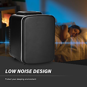 HealSmart Portable Mini Fridge, 4 Liter 6 Can Cooler and Warmer Compact Refrigerators 100% Freon-Free & Eco Friendly for Drinks, Food, Medications, 4L, Black