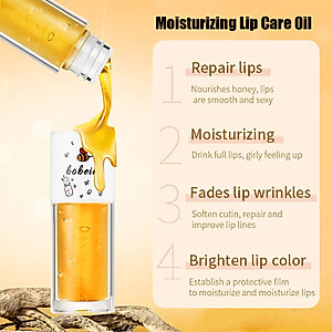 2 PCS Crystal Jelly Lip Oil Hydrating Lip Gloss Plumping Lip Tint Moisturizing Transparent Toot Lip Balm, Long Lasting Nourishing Lip Glow Oil Lip Care Products