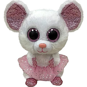 TY 2007519 Nina Mouse with Tutu Beanie Boo Stuffed Animal, Multicoloured, 15 cm