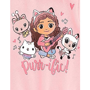 DREAMWORKS GABBY'S DOLLHOUSE Pandy Paws Cakey Cat Kitty Fairy Toddler Girls Fleece Sweatshirt and Pant Set Pink/Gray 5T