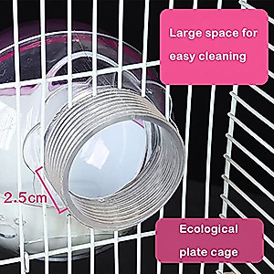 Qoyntuer Small Animals Sand Bathroom Cage Toilet Bathtub,Hamster External Toilet Bathroom Sand Bathing Box Removable Toilet Bathtub Sand Bath Container Pet Toy Acrylic Hamster Bathroom Cage (Blue)