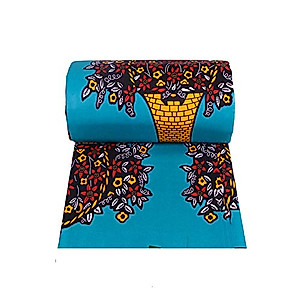 African Fabric 6 Yards Real Wax 100% Cotton Ankara Fabric for Party Dress 24FS1100