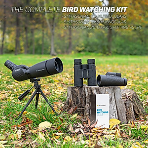 Omano Smithsonian Spotting Scopes for Target Shooting – 20-60x60 Spotting Scopes for Bird Watching – Best Spotting Scope with Tripod and Phone Adapter for Adults – includes Smithsonian Bird Guide