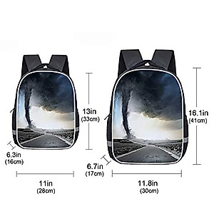 Prime Leader Unisex Durable School Backpack- Tornado with Lightning, Lightweight Oxford Fabric School Bags with Reflective Strip Daypack Laptop Bags