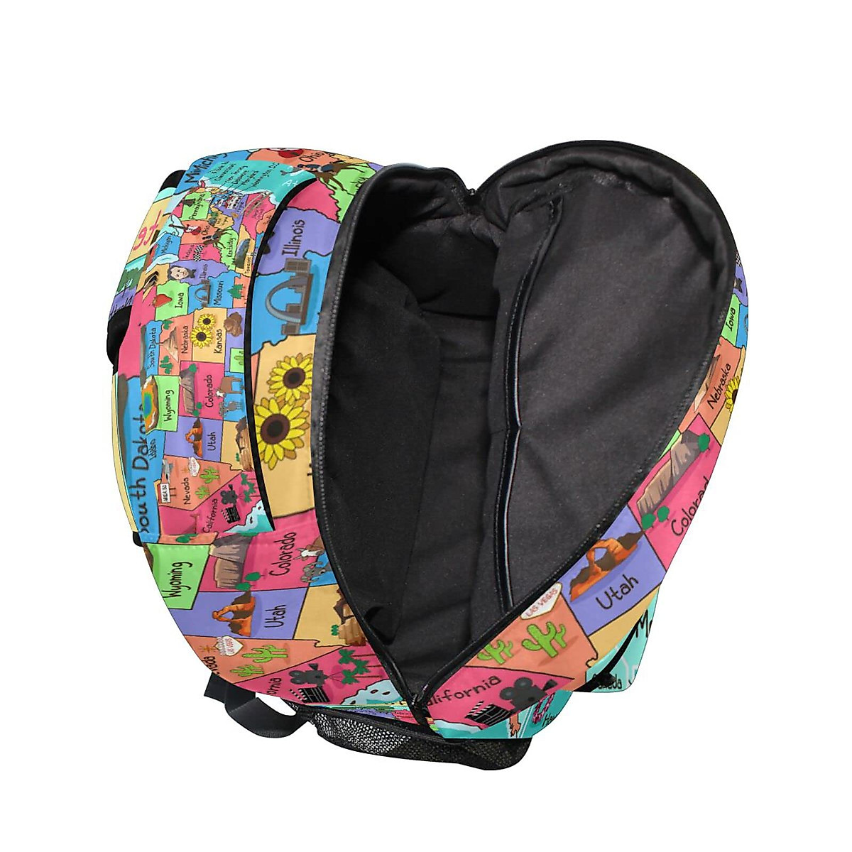 Custom United States Map Backpack for Boys Girls Personalized Your Name Text Bookbag Animal World Kids School Backpacks 3rd 4th 5th Grade Laptop Daypacks