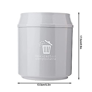 Mini Desktop Trash Can Storage Tube Push Creative Trash Can Kitchen Small Trash Bathroom Trash Blue(Gray)