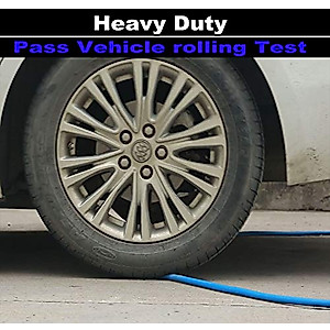 YOTOO Hybrid Lead-in Air Hose 3/8-Inch by 10-Feet 300 PSI Heavy Duty, Lightweight, Kink Resistant, All-Weather Flexibility with 1/4-Inch Brass Male Fittings, Bend Restrictors, Blue