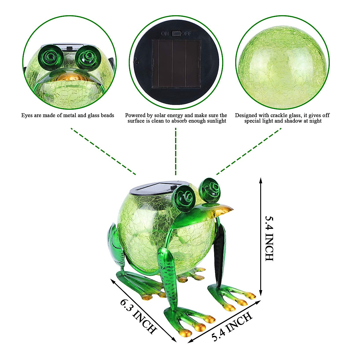 MUMTOP Solar Lanterns Outdoor Waterproof, LED Solar Lights Frog Lamp Decorative Tabletop Lanterns for Patio Garden Yard Table Decor or Gift