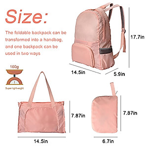 Laiiqi Ultra Lightweight Dual-Use Backpack, Hiking Backpack Waterproof Folding Small Backpack Packable Travel Camping Outdoor Daypack for Women and Men, Blue