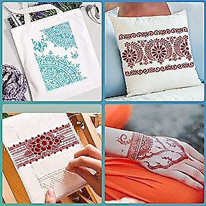 12 Pieces Large Mandala Stencil Reusable Mandala Painting Templates 8.3 x 11.7 Inch Floral Design Stencil Mandala Drawing Craft Stencil for DIY Wall, Tile, Furniture, Canva, Outdoor Indoor Decoration