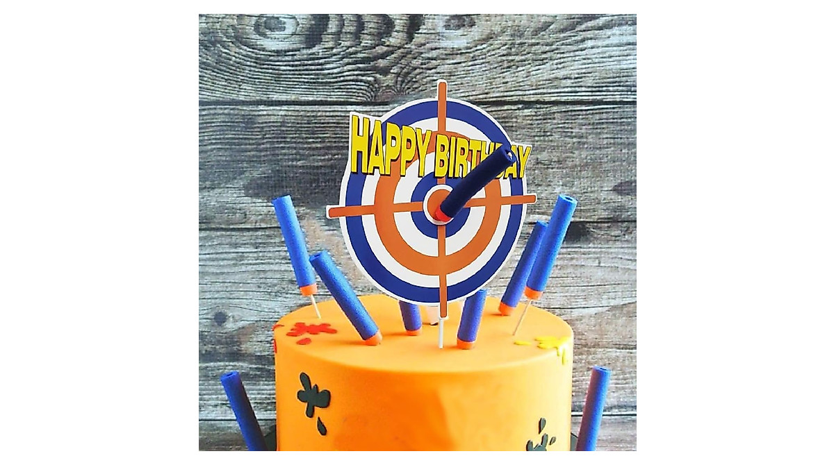 GmakCeder Happy Birthday Gun Cake Topper