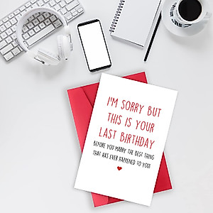 VvOoOvV Romantic Birthday Card for Him Her, Humor Birthday Cards for Fiancé, Lovely Future Husband Bday Card for Men, Funny Gifts for Husband to Be