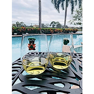 St. Patricks Day Gnome Wine Glass Charms - 6 Magnetic Drink Markers for your St. Pats Party