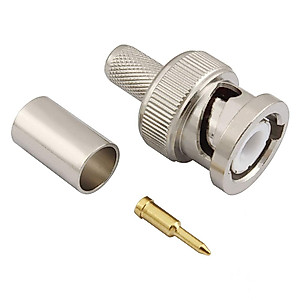 eifagur BNC Male Q9 Plug Crimp for RG8X RG-8X Mini-RG8 LMR240 50 Ohm Coax Cable Straight RF Coaxial Adapter Connector （Pack of 10）