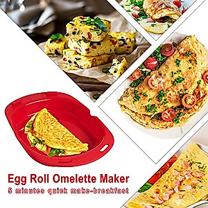 Silicone Omelette Maker, LACE INN Microwave Oven Non Stick Omelette Maker To Make Egg Roll Baking Pan Omelette Tools Quick and Easy Breakfast Set