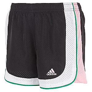 adidas girls Colorblock Woven Shorts, Black, 8-15 Years US