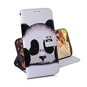 NATUMAX Phone Cover Wallet Folio Case for Oppo REALME 7 PRO, Premium PU Leather Slim Fit Cover for REALME 7 PRO, 2 Card Slots, Horizontal Viewing Stand, Fashion case, Panda