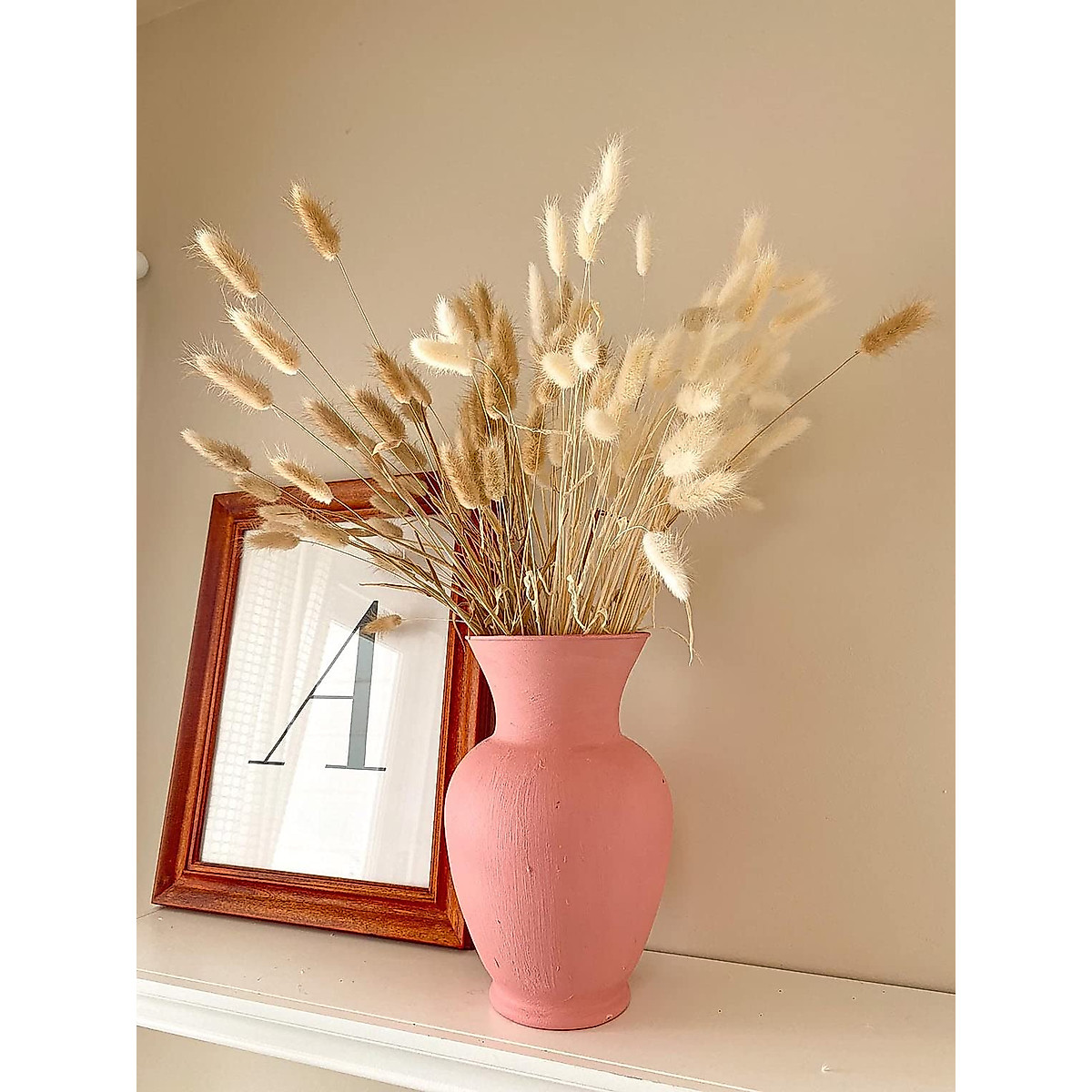 100 Pcs Natural Lagurus Ovatus Rabbit Tail Dried Flowers,17 inch/45 cm Dried Bunny Tails Grass Decor for Home Kitchen Garden Party Photographing Flower Arrangement Vase Decoration