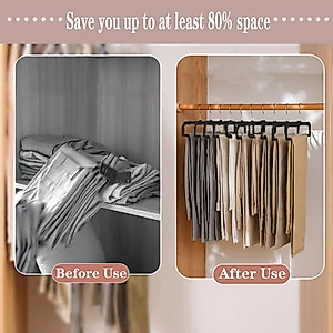 Pants Hangers Non Slip - 20 Pack Velvet Hangers for Closet - Thin Space Saving Clothes Hanger - Strong, Durable, Jean Hangers with 360 Degree Rotatable Hook, Tank Top Hangers for Bra, Shorts (Black)
