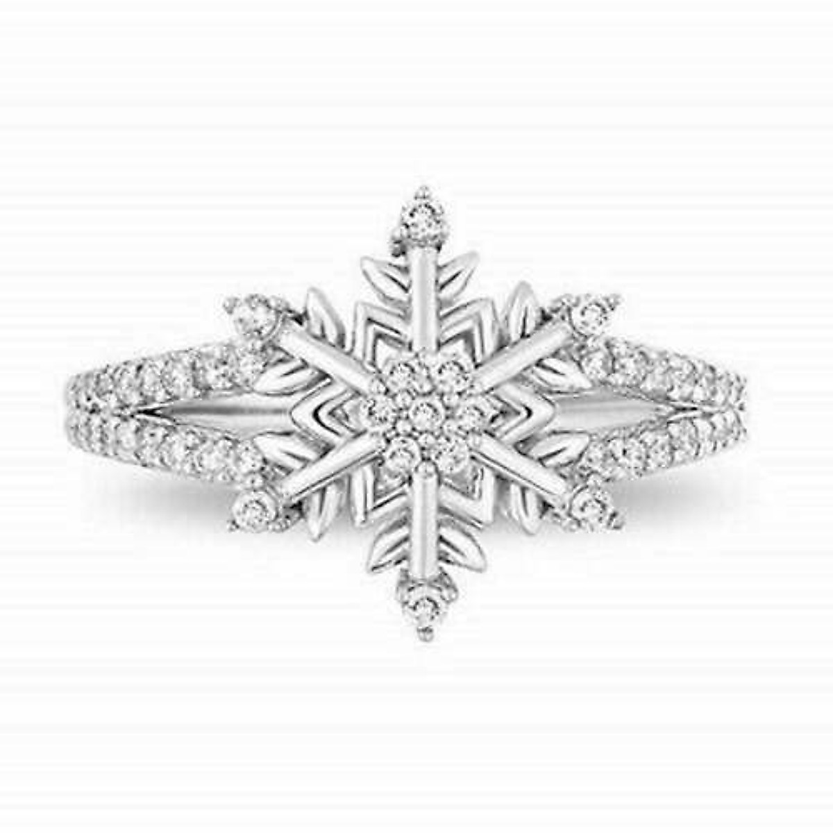 1.00 Ct Simulated Diamond Snowflake Ring Unique Engagement Wedding Ring 925 Sterling Silver