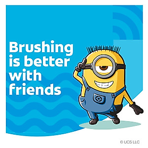 Colgate Kids Toothbrush, Minions, With Extra Soft Bristles and Built In Suction Cup Holder, 4 Pack