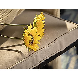 PHI VILLA Outdoor Rattan Dining Chairs Set of 2 Pieces Wicker Swivel Dining Chairs with Cushion for Outside Heavy Duty Wicker Patio Furniture Sets Bistro Chairs for Garden,Backyard,Lawn(2 Pieces)