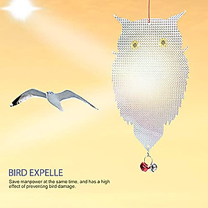 Yardwe 2PCS Plastic Owls Hanging Owl Deterrent Bird Device Garden Hanging Owl Decor for Woodpecker Garden Yard Courtyard