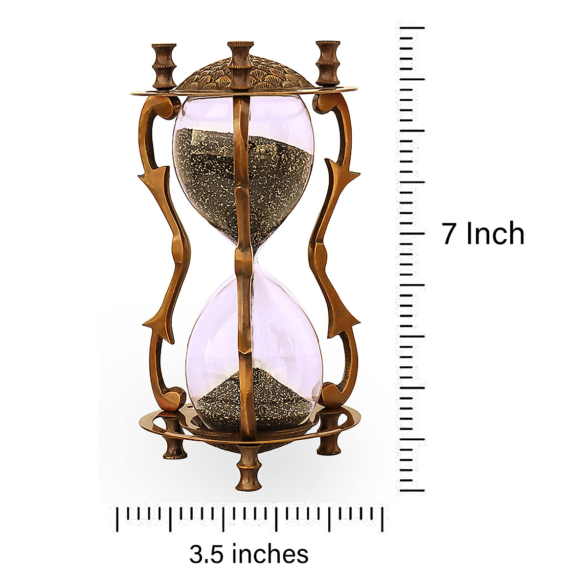 PORTHO Sand Timer Hourglass| 10 Minutes, Short time Alarm| Unique Gift on Wedding, Anniversary, Birthday, Christmas, Graduation| Gift for Valentines, Her/Him, Kids (Dome Shaped Antique Sandtimer)